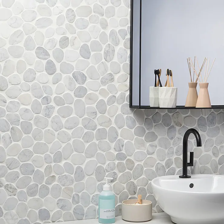 Pebble Tile Serenity: Creating Tranquil Spaces with Natural Accents ...