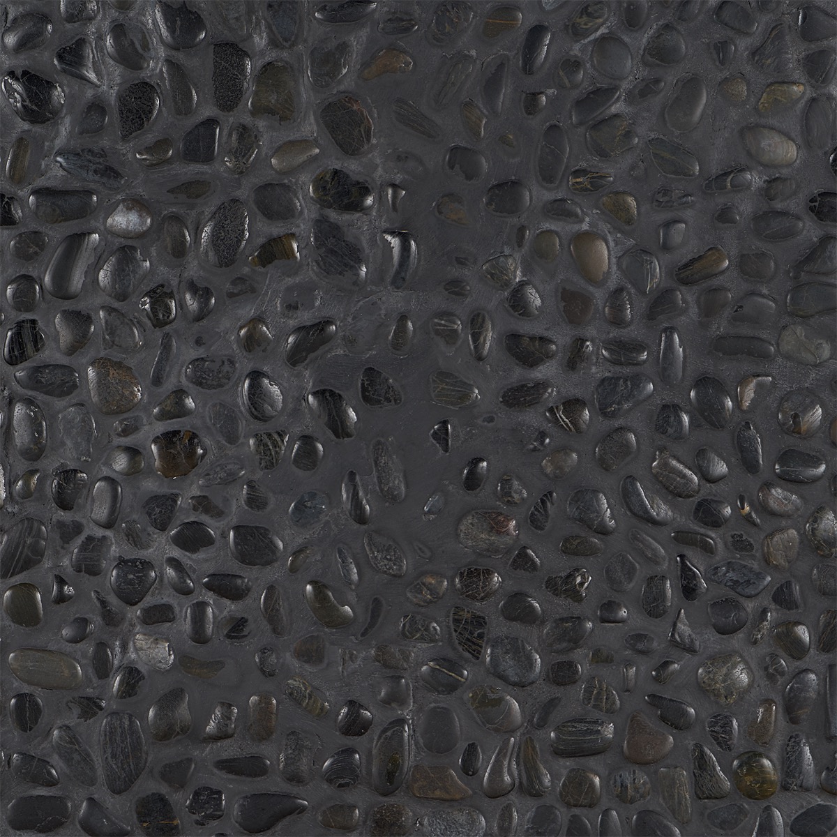 Cobblestone Obsidian Black Glass Tile | TileBar.com