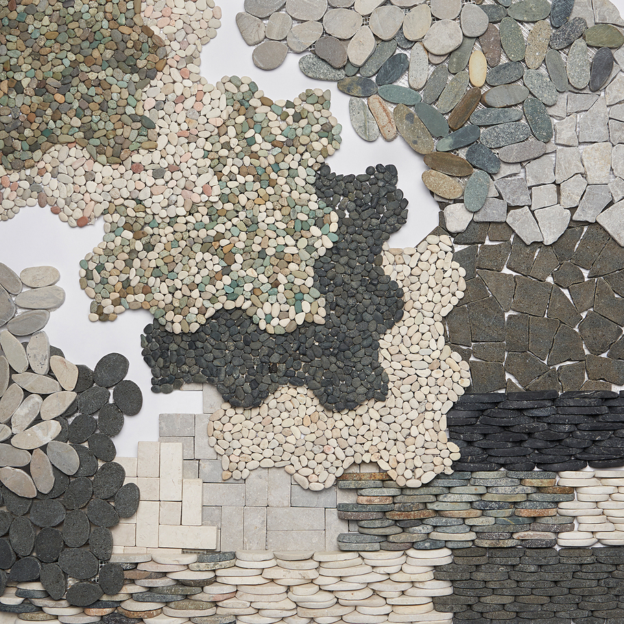 Cobblestone Obsidian Black Glass Tile | TileBar.com